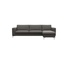 FLEXLUX Ecksofa &raquo;Fiore, super Sitzkomfort durch Kaltschaum im Sitz, L-Form&laquo; breite Armlehnen, F&uuml;&szlig;e Alu grau 100% Echteder B/H/T: 262cm x 85cm x 92cm, 