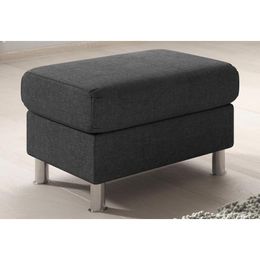 Trendmanufaktur Hocker &raquo;Rondo II zeitlos und bequem&laquo; wahlweise mit komfortablem Federkern, frei im Raum stellbar grau 100% Polyester B/H/T: 67cm x 