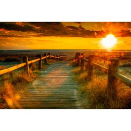 papermoon Fototapete &raquo;Sunset Beach&laquo; glatt bunt Vlies B/L: 3,5m x 2,6m, Bahnen: 7 Stk.