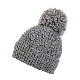 Chillouts Damen Chillouts Bommelm&uuml;tze &raquo;Estephania Hat&laquo; mit weichem Fleecefutter grau Einheitsgr&ouml;&szlig;e