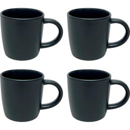 LeGer Home by Lena Gercke Becher &raquo;Belli&laquo; Scandi Style, 4-teilig schwarz Steingut 10cm, 4 Stk.