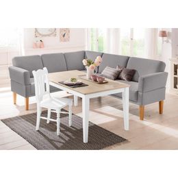 OTTO home Eckbank &raquo;Fehmarn&laquo; wahlweise langer Schenkel links oder rechts grau Strukturstoff (Zusammensetzung: 100% Polyester) B/H/T: 255cm x 98cm x 