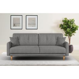 OTTO home 2-Sitzer &raquo;TRIPLO mit Wellenunterfederung, Ma&szlig;e B/T/H: 165/100/89 cm&laquo; Sofa mit Steppung im R&uuml;ckenbereich, incl. R&uuml;ckenkissen und Zierkissen 