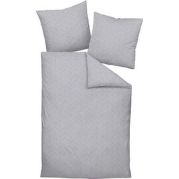 Janine Bettw&auml;sche &raquo;MILANO 45061&laquo; 2 Stk. mit Rei&szlig;verschluss grau Mako-Satin, Obermaterial: 100% Baumwolle B/L: 155cm x 200cm, 1 Stk., 1 Stk., Mako-Satin, B/L: