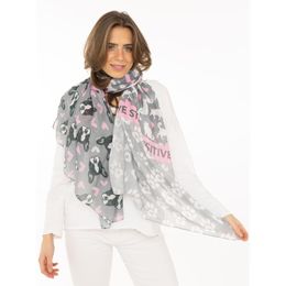 Zwillingsherz Damen Schal &raquo;"Hunde"&laquo; Hundemotiv, Mustermix, transparent rosa Einheitsgr&ouml;&szlig;e