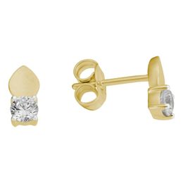 Firetti Damen Paar Ohrstecker &raquo;Schmuck Geschenk Gold 375 Ohrschmuck Ohrringe Tropfen Solit&auml;r&laquo; mit Zirkonia (synth.) gold Gelbgold 375
