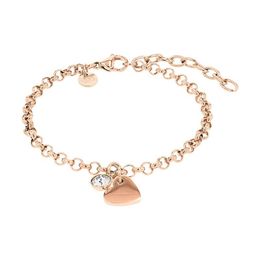 Tom Tailor Damen Tom Tailor Armband &raquo;Schmuck Geschenk Edelstahl Herz&laquo; mit Kristallglas 20cm, Edelstahl