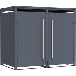 WESTMANN M&uuml;lltonnenbox &raquo;Pedura 2&laquo; BxTxH: 132x80x116 cm, f&uuml;r 2x240 L M&uuml;lltonnen grau Stahl Einheitsgr&ouml;&szlig;e