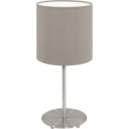 Eglo Tischleuchte &raquo;PASTERI&laquo; E14 Tischleuchte, H27,5 x &Oslash;14, nickel-matt, 1X40W exkl. beige 1, &Oslash; 14cm H: 27,5cm
