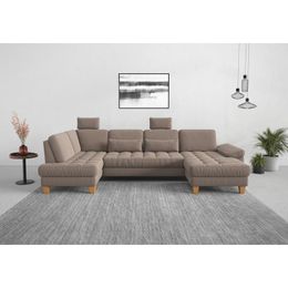 Sit & More sit&more Wohnlandschaft &raquo;Westham U-Form&laquo; wahlweise mit Schlaffunktion, Bettkasten, Sitztiefenverstellung grau 90% Polyester 10%Polyamid B/H/T: 338cm x