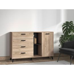Home Affaire Sideboard &raquo;Umbria&laquo; Kommode, Breite 137 cm grau Holzwerkstoff B/H/T: 137,5cm x 90,5cm x 40cm, 4 Stk., 1 Stk.