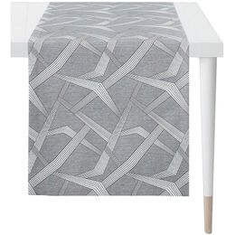 Apelt Tischl&auml;ufer &raquo;Domino&laquo; grau Polyester, Viskose B/L: 140cm x 44cm, 1 Stk., rechteckig