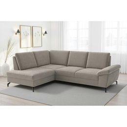 Sit & More sit&more Ecksofa &raquo;Chelsea L-Form, B: 264 cm, mit Armteil-& Sitztiefenverstellung&laquo; optional Schlaffunktion und Bettkasten beige 100% Polyester B/H/T: 