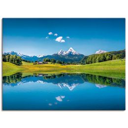 Artland Wandbild &raquo;Landschaft in den Alpen&laquo; Berge 1 Stk. tlg. als Leinwandbild, Poster in verschied. Gr&ouml;&szlig;en blau B/H/T: 120cm x 90cm, Leinwandbild Berge 