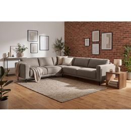 OTTO home Ecksofa &raquo;Sveeva, L-Form, B.288 cm, schwarze Metallf&uuml;&szlig;e&laquo; langlebiger Webstoff, mit Wellenunterfederung, viele Farben grau 100% PES B/H/T: 