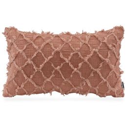 HOCK Dekokissen &raquo;Nuvole&laquo; Sofakissen inkl. F&uuml;llung, mit Fransen, Boho-Style rot Baumwolle, Polyester B/L: 50cm x 30cm, 1 Stk.