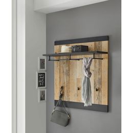 Home Affaire Garderobenpaneel &raquo;Sherwood, Wandregal im Industrial-Style, Flurgarderobe, Garderobe&laquo; mit Ablage, Garderobenstange und Haken, in 2 Farben 