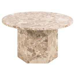 ACTONA GROUP Couchtisch &raquo;Naxos&laquo; Rund Couchtisch, matt Latte lackiert Marmor, &Oslash;80x42cm braun B/H/T: 80cm x 42cm x 80cm