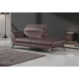 Egoitaliano Recamiere &raquo;Sueli, extravagantes Design und erstklassiger Sitzkomfort&laquo; Solit&auml;rm&ouml;bel, hochwertiger Lederbezug, inklusive Kopfteilverstellung braun Leder