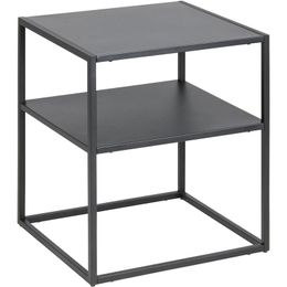 ACTONA GROUP Nachttisch &raquo;Vilho&laquo; aus einem sch&ouml;nen wei&szlig;en Metallgestell und einer Ablegem&ouml;glichkeit schwarz B/H/T: 45cm x 51cm x 40cm