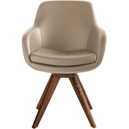 Musterring Esszimmerstuhl &raquo;Tavia&laquo; (Set) 2 Stk.Stativgestell Wildnussbaum, Drehfunktion optional, diverse Farben beige B/H/T: 62cm x 86cm x 66cm, 2 Stk., 