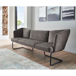 K+w Komfort & Wohnen K+W Komfort & Wohnen Polsterbank &raquo;Mikkado Tube&laquo; in abgerundeter Form, Rundrohrkufe lang, in 2 Breiten 192 oder 242 cm grau Holzwerkstoff, Metall B/H/T