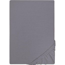 Spannbettlaken &raquo;Jersey in Gr. 90x200, 140x200 oder 180x200 cm&laquo; aus Baumwolle, f&uuml;r Matratzen bis 22 cm H&ouml;he, Bettlaken, Spannbetttuch grau Jersey, 