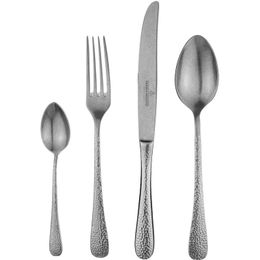 Besteck-Set &raquo;Mia Vintage&laquo; Hammerschlag-Optik, stonewashed silber Chromnickelstahl 18/10 30 Stk.
