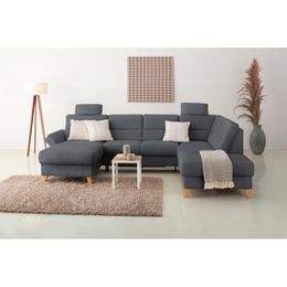 OTTO home Wohnlandschaft &raquo;Westerland U-Form&laquo; Federkern, wahlweise Schlaffunktion, Stauraum und Armlehn-Verstellung grau 100% Polyester B/H/T: 303cm x 