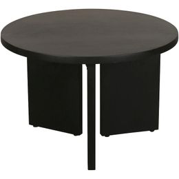 ByLiving Couchtisch &raquo;Round&laquo; 1 Stk. tlg. aus 2,5cm starkem Massivholz schwarz, einzeln oder im Set stellbar schwarz B/H/T: 41cm, 60cm