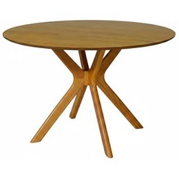 Jahnke Esstisch &raquo;DINE ROX&laquo; Esstisch, rund, Massivholz, Skandi-Look, f&uuml;r bis zu 4 Personen, 115 cm braun B/H/T: 115cm x 75,5cm x 115cm, Holz eichefarben