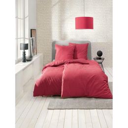 Esprit Wendebettw&auml;sche &raquo;Scatter&laquo; 2 Stk. mit effektvollem Rundum-Keder rot Mako-Satin, Obermaterial: 100% Baumwolle B/L: 155cm x 220cm, 1 Stk., 1 Stk., Mako-