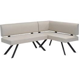 ByLiving Eckbank &raquo;TORONTO&laquo; Webstoff, bis 160 kg, Taschenfederkern, 4-Fu&szlig;gestell, 3 Sitzpl&auml;tze beige Stahl, Stoff B/H/T: 182cm x 85cm x 56cm, Webstoff,
