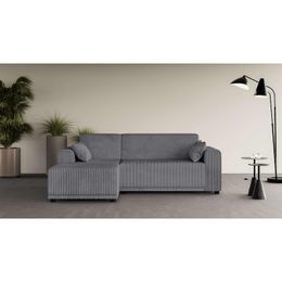 Home Affaire Ecksofa &raquo;TAMMO&laquo; L-Form grau 100% Polyester B/H/T: 233cm x 80cm x 162cm, Cord, Recamiere links