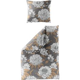 Bierbaum Bettw&auml;sche &raquo;4059&laquo; 2 Stk. Mako-Satin, 100 % Baumwolle, pflegeleicht, floral gelb Mako-Satin, Obermaterial: 100% Baumwolle B/L: 155cm x 220cm, 