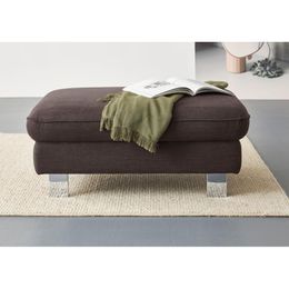 COTTA Hocker &raquo;Driver&laquo; mit edlen Metallf&uuml;&szlig;en braun 100% Polyester B/H/T: 101cm x 46cm x 65cm, Flachgewebe LEINENOPTIK