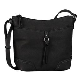 Tom Tailor Damen Tom Tailor Umh&auml;ngetasche &raquo;Imeri&laquo; weiches Lederimitat mit 2-tone-Effekt, Ziern&auml;hten und Dekoanh&auml;nger schwarz B/H/T: 28cm x 25cm x 