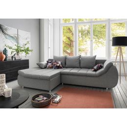 Home Affaire Ecksofa &raquo;Imola elegant, Breite 270cm, moderne Sitzsteppung, bequem, L-Form&laquo; auch mit Bettfunktion und Bettkasten grau 100% Polyester B/H/