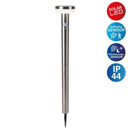 N&auml;ve n&auml;ve LED Solarleuchte &raquo;Norcia&laquo; LED-Modul 1 Stk. Warmwei&szlig; inkl. D&auml;mmerungssensor, Bewegungsmelder, Druckschalter, LED warmwei&szlig; silber 1, &Oslash; 12,5cm H: 