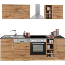 KOCHSTATION K&uuml;chenzeile &raquo;KS-Colmar&laquo; ohne E-Ger&auml;te, Breite 240 cm braun B/H/T: 240cm x 60cm