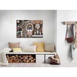 A.S. Cr&eacute;ation Leinwandbild &raquo;wall of sound 3&laquo; Abstrakt Kunst 1 Stk. tlg. Keilrahmen Bild Musik Abstrakt Bunt Leinwand-Bild Wohnzimmer modern grau Massivholz, Stahl B