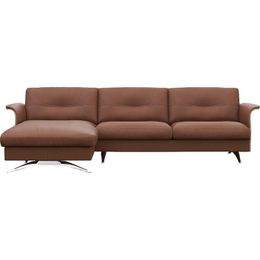 FLEXLUX Ecksofa &raquo;Glow bequem und komfortabel durch hochwertigen Sitzaufbau, L-Form&laquo; Modernes skandinavisches Design braun 100% Echteder B/H/T: 273cm x