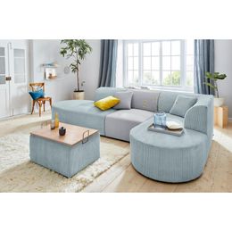 OTTO home Sofa-Eckelement &raquo;Alesund&laquo; als Einzelelement oder Modulteil blau Cord (100% Polyester);Filzoptik (100% Polyester) Cord, Armlehne rechts