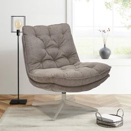 OTTO home Sessel &raquo;LENII, Loungesessel im soften Webstoff&laquo; 360&deg; Grad drehbar, Relax- und TV-Sessel braun Webstoff, B/H/T: 75cm x 87cm x 86cm