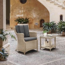 Destiny Balkonset &raquo;Luna Merano&laquo; Set, 4 Stk. tlg. Aluminium, Polyrattan beige Aluminium, Glas, Polyrattan B/H/T: 60cm x 87cm x 71cm, Polyester