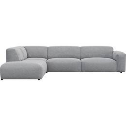FLEXLUX Ecksofa &raquo;Lucera, super bequem durch hochwertigen Sitzaufbau mit Kaltschaum&laquo; modern & anschmiegsam, L-Form, Designsofa grau 100% Polyester B/H/