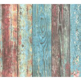 Livingwalls living walls Vinyltapete &raquo;Pop Up Panel 3D&laquo; Holz gestreift realistisch strukturiert Holzoptik Tapete Selbstklebend Holz Panel Flur Design Kinderzimmer 