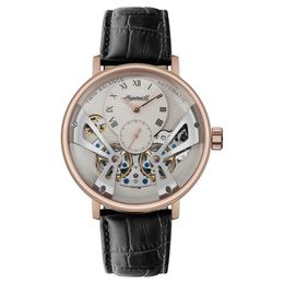 Ingersoll Herren Automatikuhr &raquo;The Tennessee&laquo; Armbanduhr, Herrenuhr, Mechanische Uhr, Lederarmband, analog rosa Einheitsgr&ouml;&szlig;e