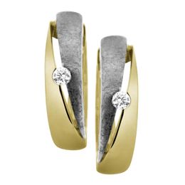 Firetti Damen Paar Creolen &raquo;Schmuck Geschenk Gold 333 in Bicolor-Optik&laquo; mit Zirkonia (synth.) gold Gelbgold 333