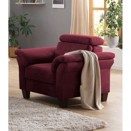 OTTO home Sessel &raquo;Arngast&laquo; Inclusive Kopfteilverstellung und Federkern rot Luxus-Microfaser (100% Polyester);Luxus-Microfaser Lederoptik (100% 